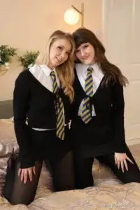 Only-Opaques Lil Missy UK and Dirty Demi in their college uniforms and ...